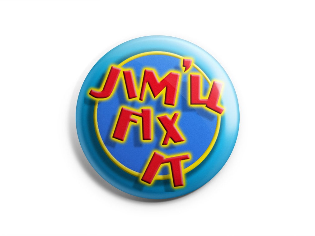 Retro 1970s Jim'll Fix It (badge / magnet / mirror) | Morbitorium