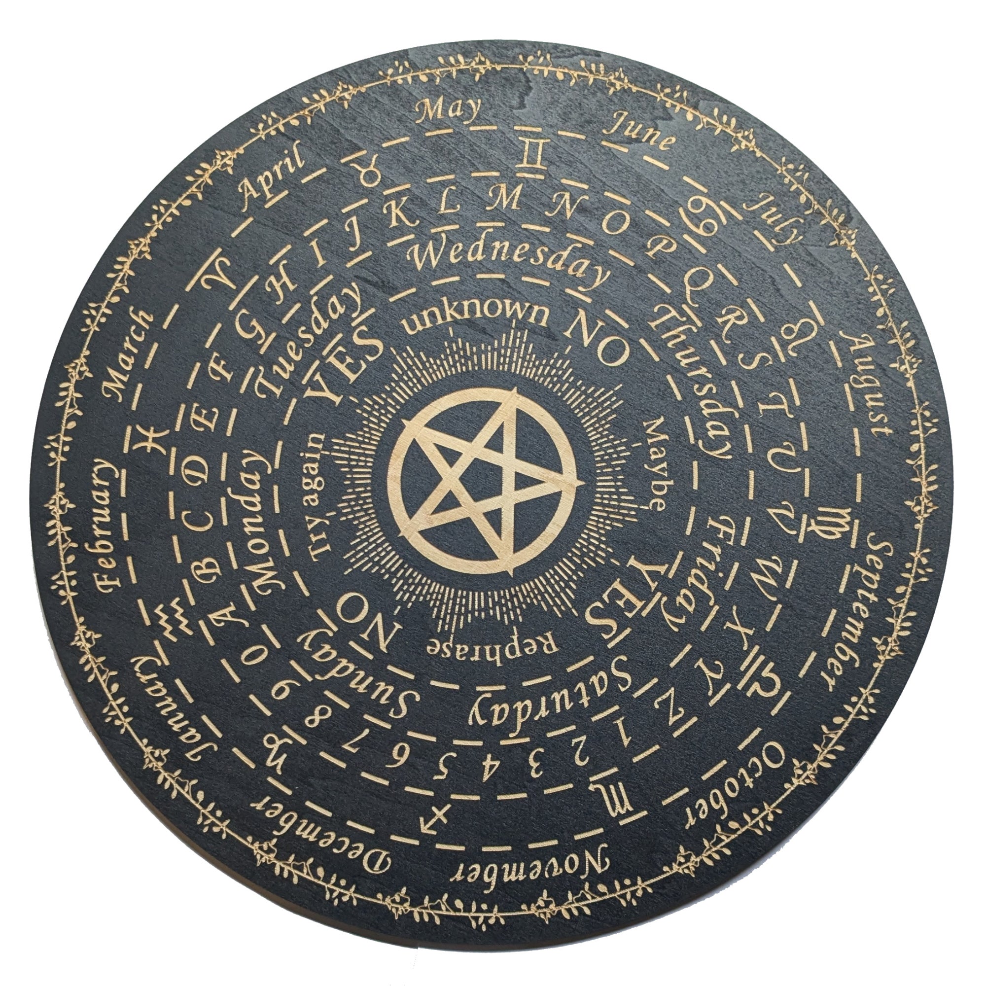 Pentagram pendulum board with crystal pendulum | Morbitorium