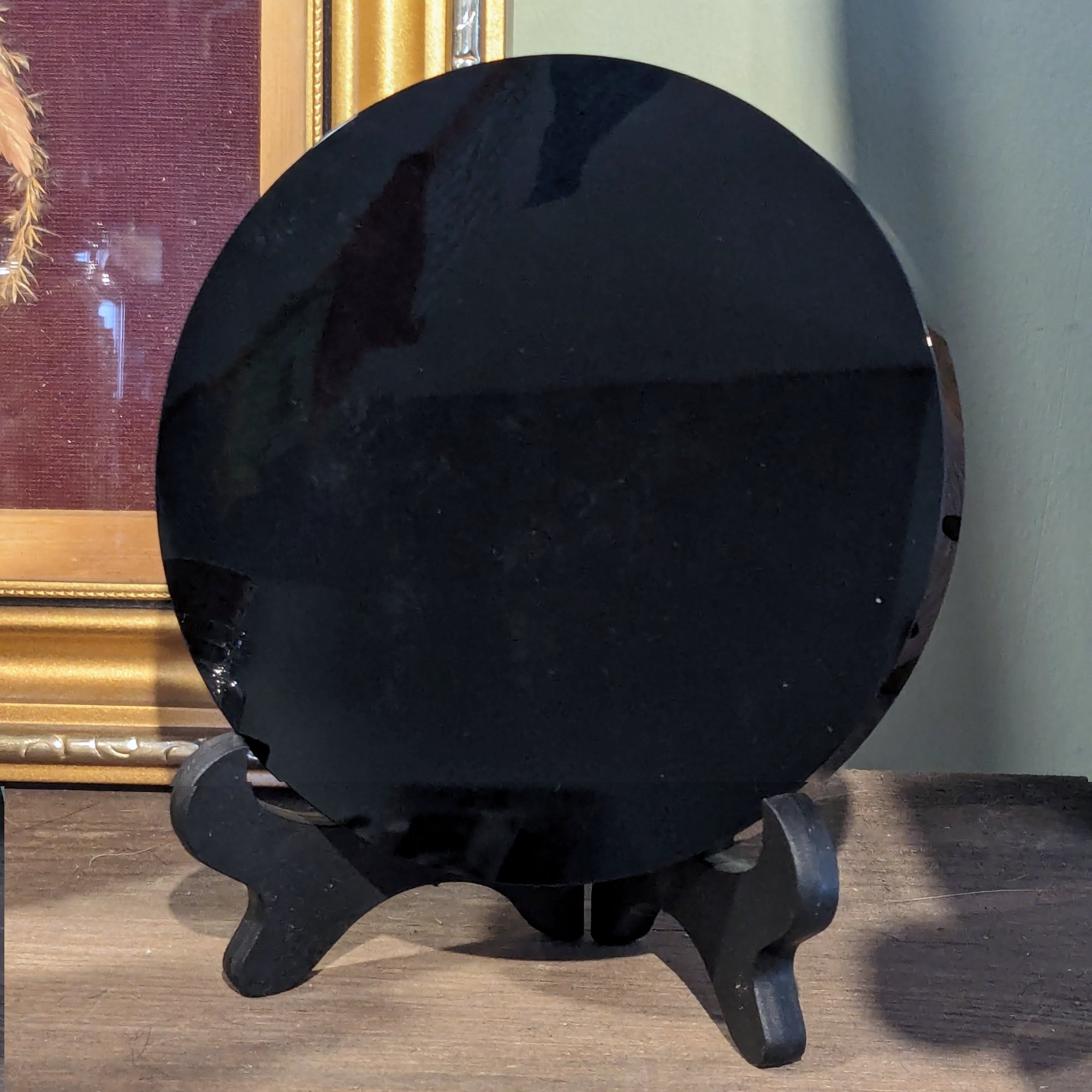 Black obsidian scrying divination mirror | Morbitorium